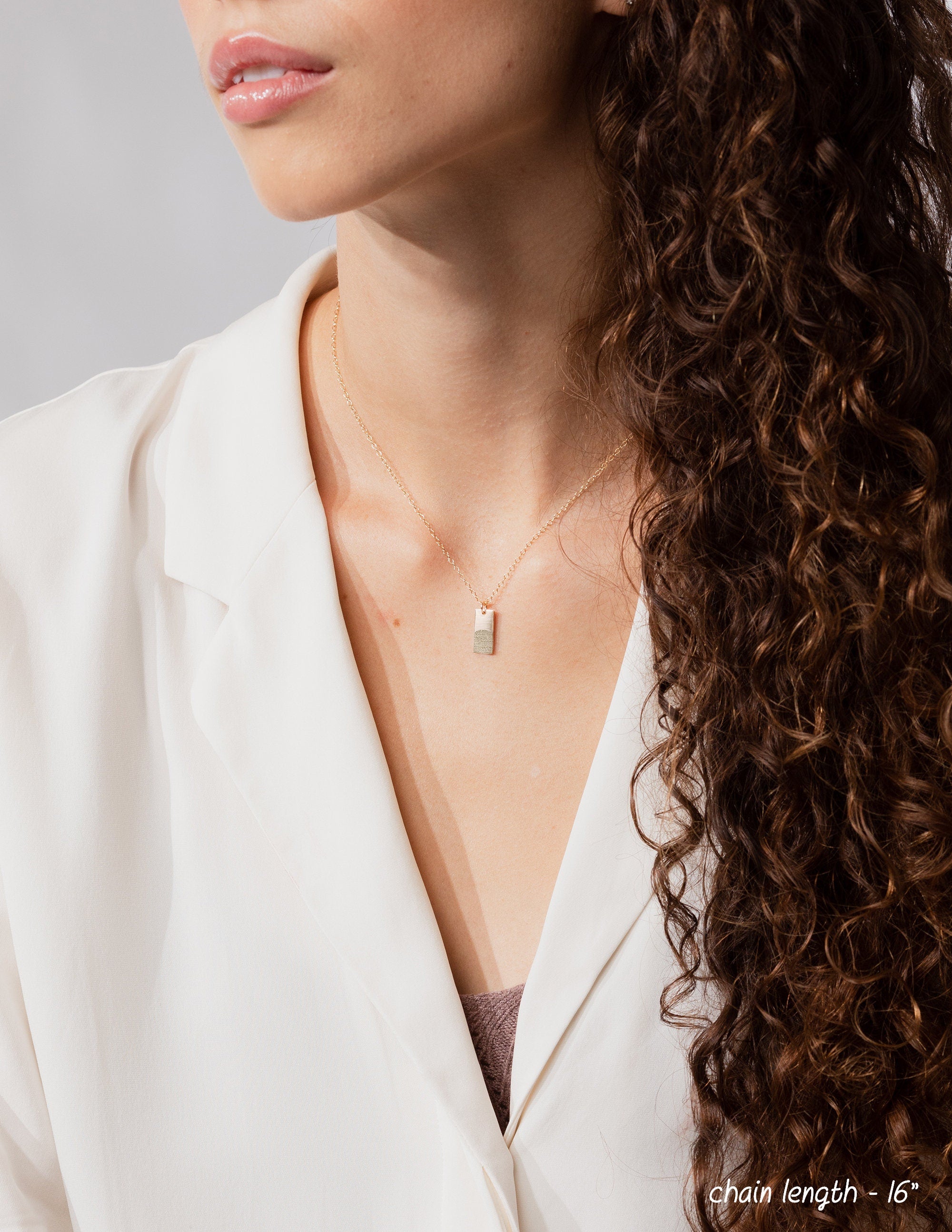 Small Fingerprint Bar Necklace My Millie Jewelry
